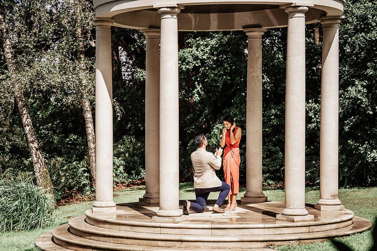 Marriage Proposal Photography at Heckfield Place